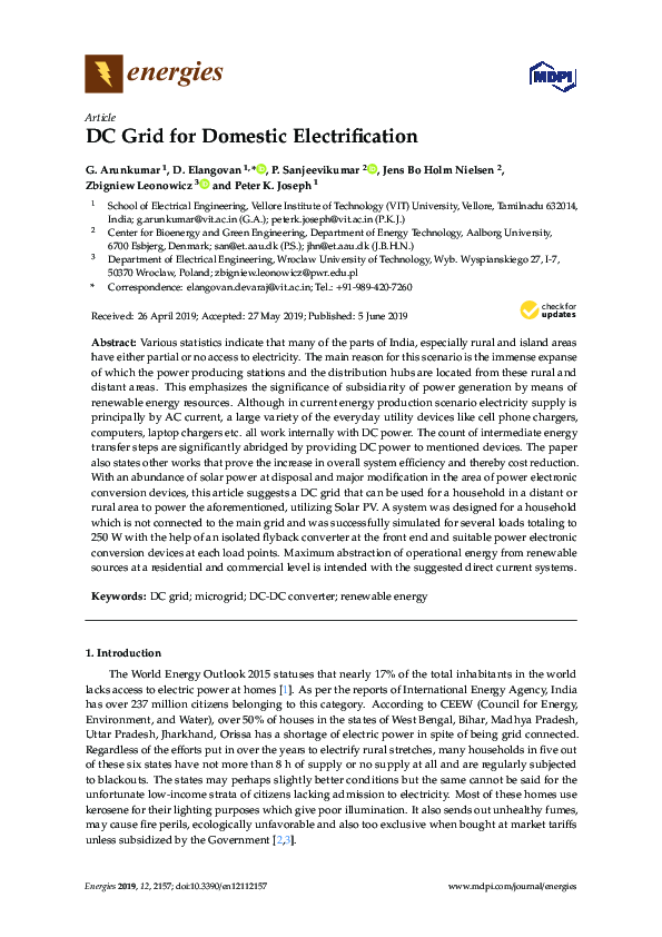 (PDF) DC Grid for Domestic Electrification