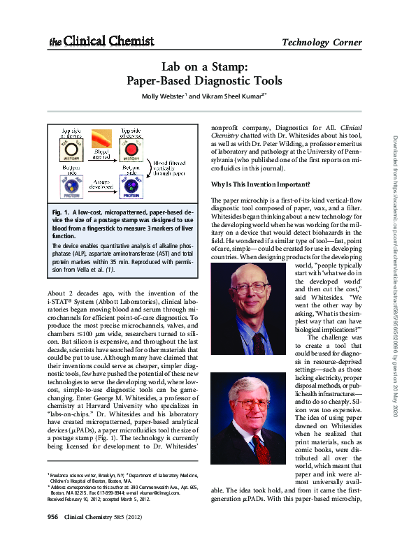 (PDF) Paper-Based Diagnostics for Low-Cost Healthcare