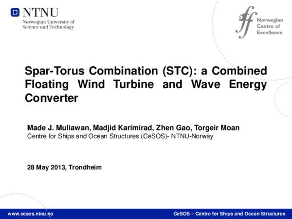 (PDF) STC (SPAR-TORUS COMBINATION): A COMBINED SPAR-TYPE FLOATING WIND ...