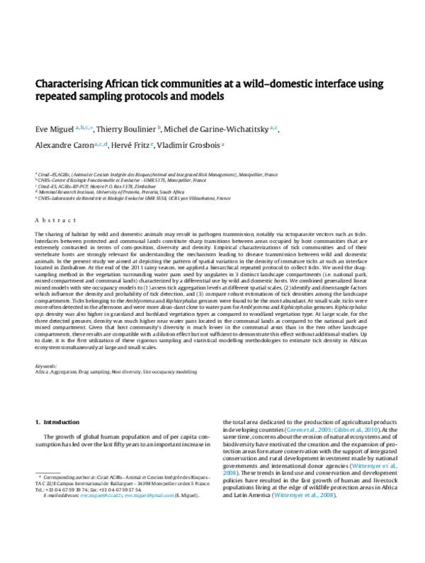 (PDF) African tick communities at a wild – domestic interface using ...
