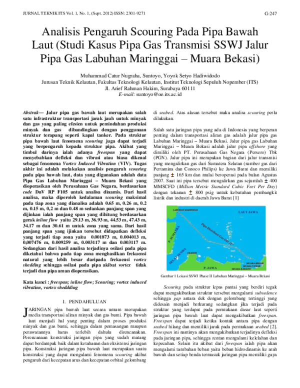 (PDF) Analisis Pengaruh Scouring Pada Pipa Bawah Laut (Studi Kasus Pipa Gas Transmisi SSWJ Jalur ...