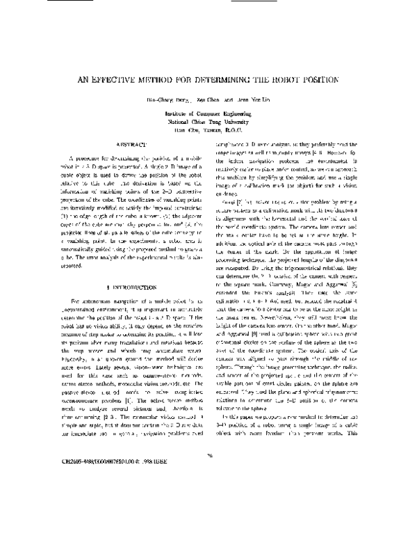 (PDF) An effective method for determining the robot position