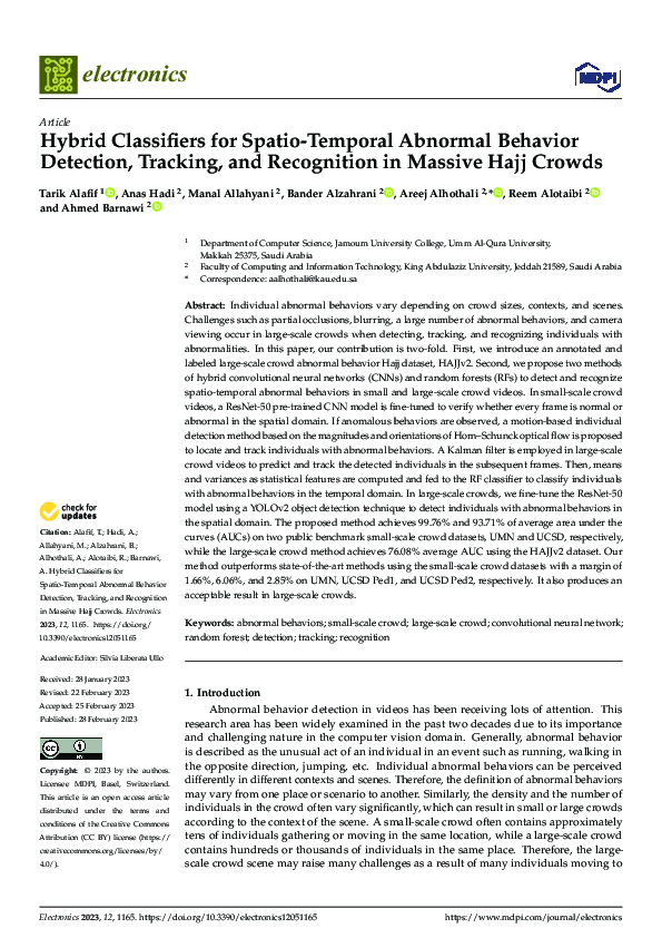 Pdf Hybrid Classifiers For Spatio Temporal Abnormal Behavior