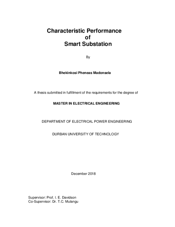 (PDF) Characteristic performance of smart substation