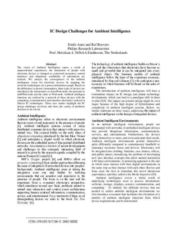 (PDF) IC design challenges for ambient intelligence