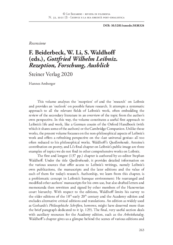(PDF) F. Beiderbeck, W. Li, S. Waldhoff (eds.): Gottfried Wilhelm ...
