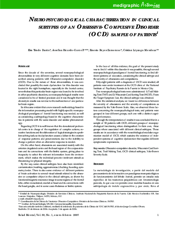 (PDF) Neuropsychological Characterization in Clinical Subtypes of an ...