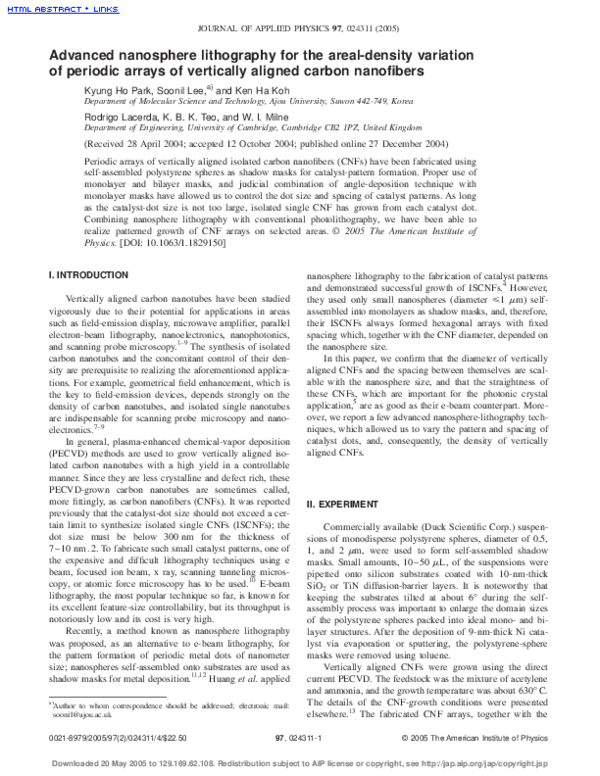 (PDF) Advanced nanosphere lithography for the areal-density variation ...