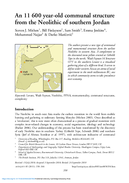 (PDF) An 11 600 year-old communal structure from the Neolithic of ...