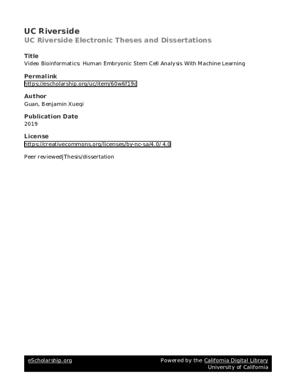 (PDF) Video Bioinformatics: Human Embryonic Stem Cell Analysis With ...