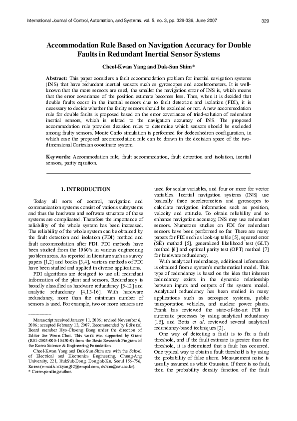 (PDF) Accommodation Rule Based on Navigation Accuracy for Double Faults ...