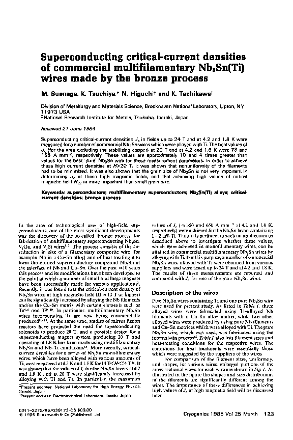 (PDF) Superconducting critical-current densities of commercial ...