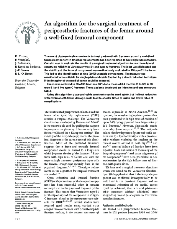 (PDF) An algorithm for the surgical treatment of periprosthetic ...