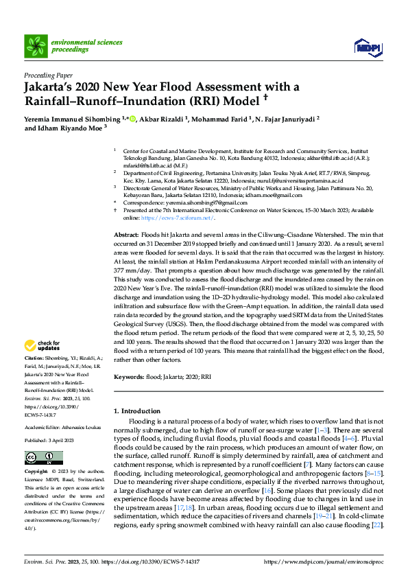 (PDF) Jakarta’s 2020 New Year Flood Assessment with a Rainfall–Runoff ...