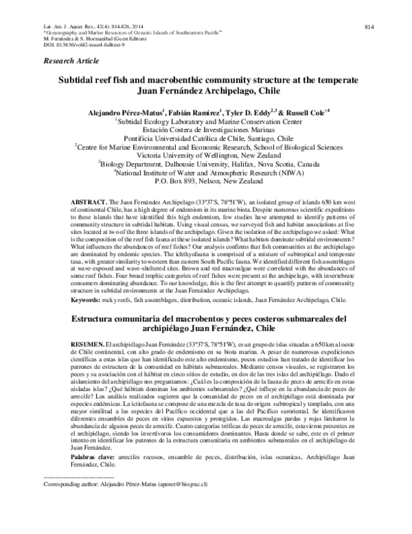 (PDF) Subtidal reef fish and macrobenthic community structure at the ...