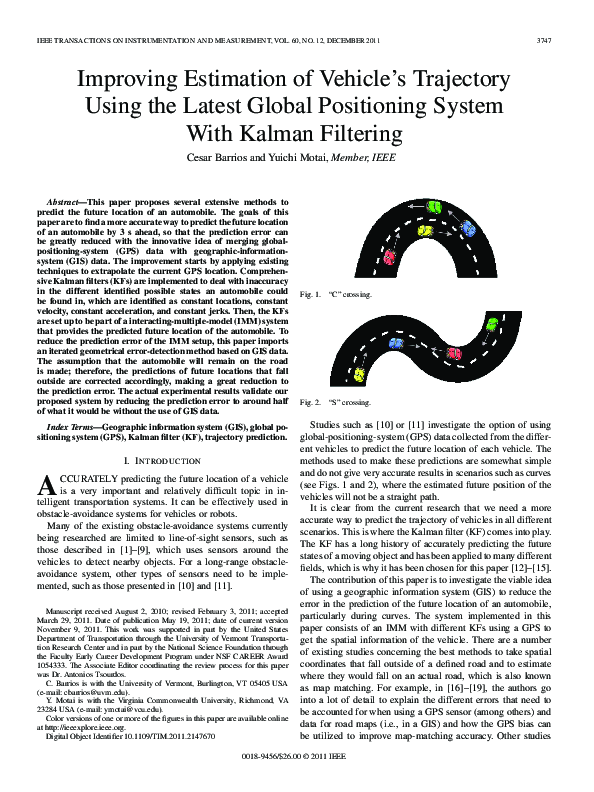 (PDF) Improving Estimation of Vehicle's Trajectory Using the Latest ...