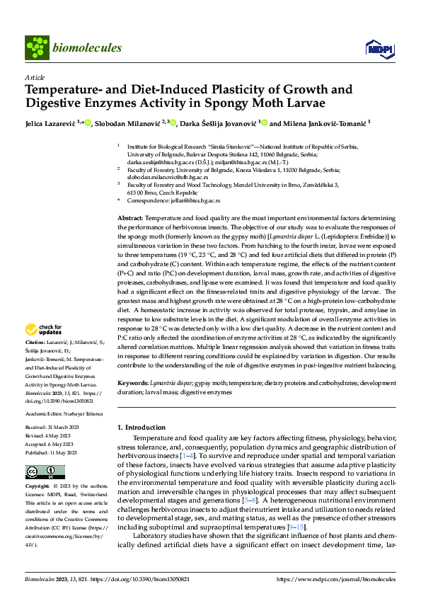 (PDF) Temperature- and Diet-Induced Plasticity of Growth and Digestive ...