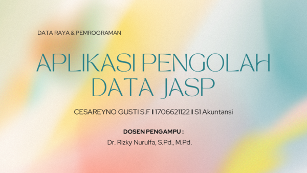 (PDF) Presentasi Aplikasi Pengolah Data JASP