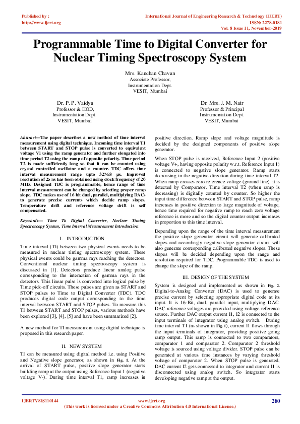 (PDF) Programmable Time to Digital Converter for Nuclear Timing ...