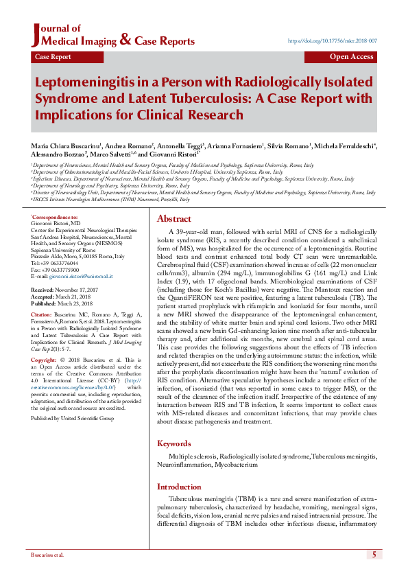 (PDF) Leptomeningitis in a Person with Radiologically Isolated Syndrome ...