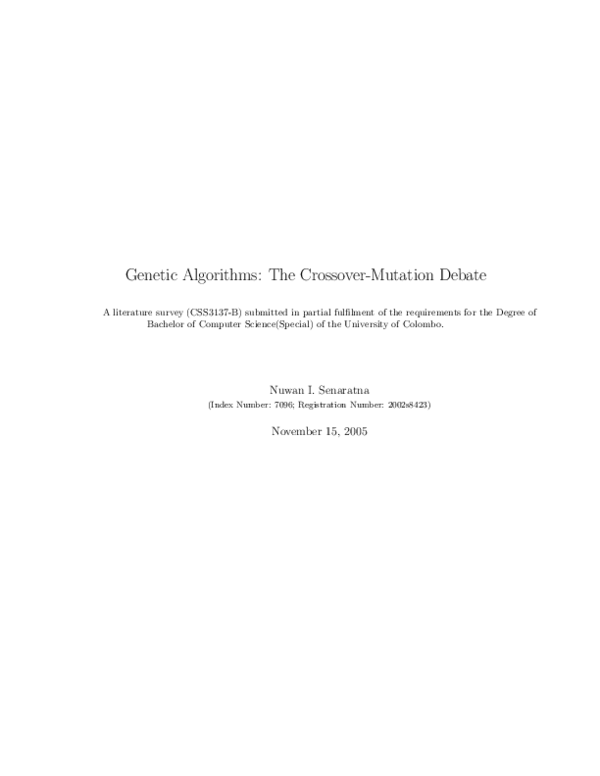 (PDF) Bachelor of Computer Science(Special) of the University of Colombo