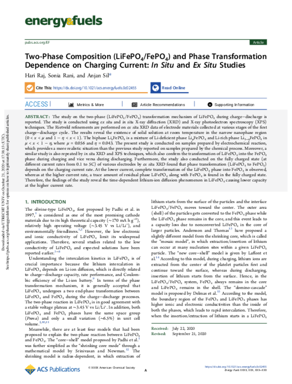 (PDF) Two-Phase Composition (LiFePO4/FePO4) and Phase Transformation ...