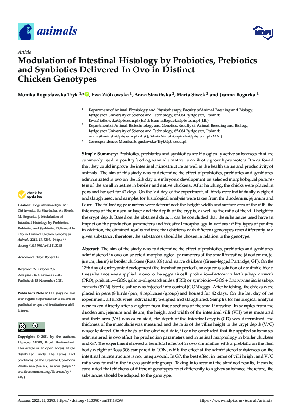 (PDF) Modulation of Intestinal Histology by Probiotics, Prebiotics and ...