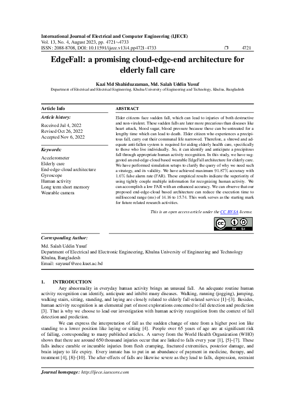 (PDF) EdgeFall: a promising cloud-edge-end architecture for elderly ...
