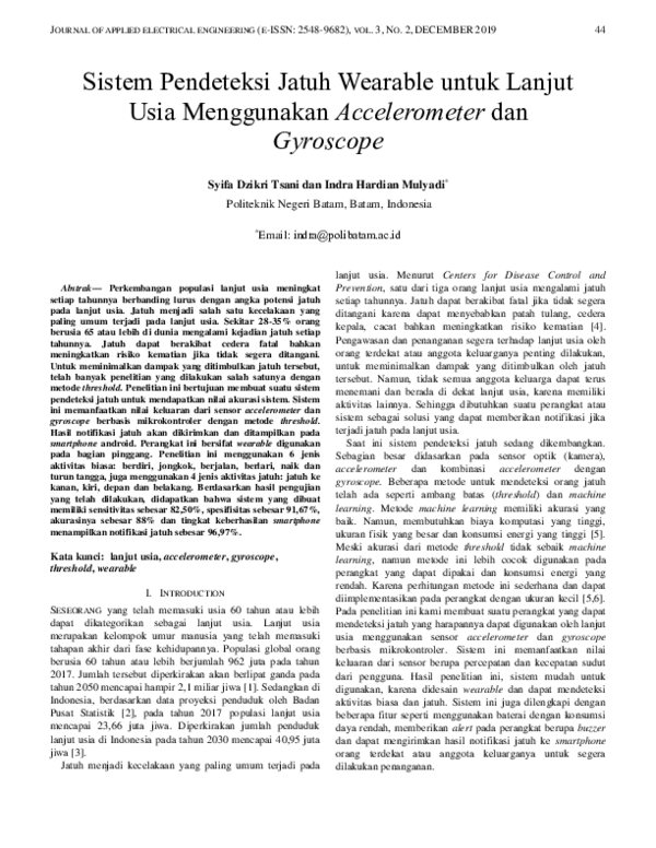 (PDF) Sistem Pendeteksi Jatuh Wearable untuk Lanjut Usia Menggunakan ...
