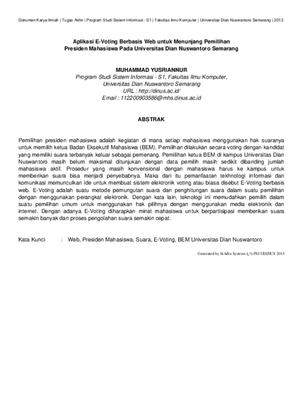 (PDF) Aplikasi E-Voting Berbasis Web untuk Menunjang Pemilihan Presiden ...