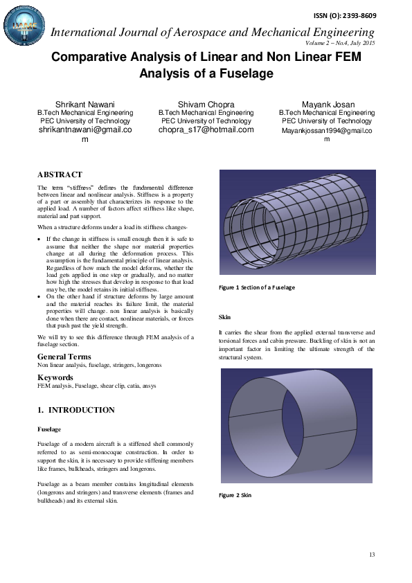 (PDF) Comparative Analysis of Linear and Non Linear FEM Analysis of a ...