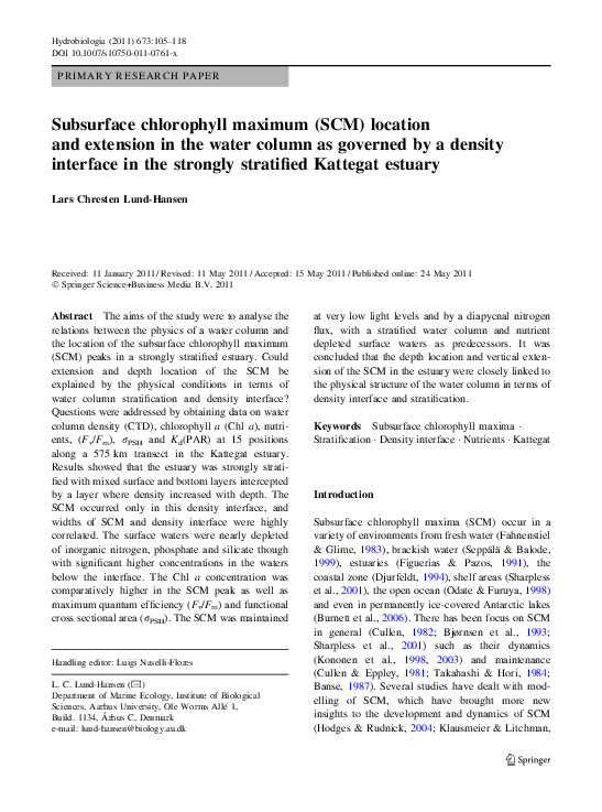 (PDF) Subsurface chlorophyll maximum (SCM) location and extension in ...