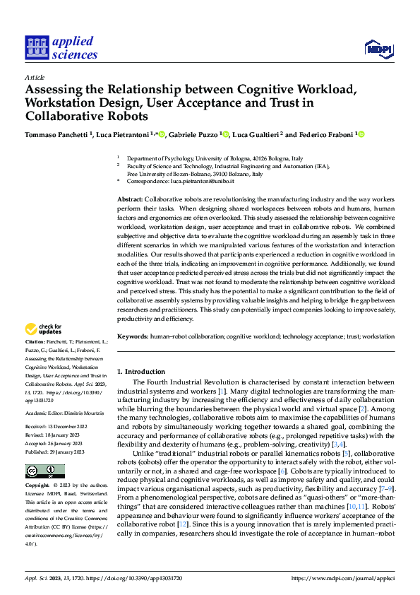 (PDF) Assessing the Relationship between Cognitive Workload, Workstation Design, User Acceptance ...