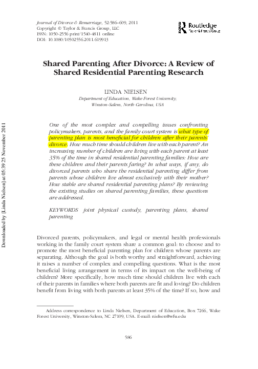 (PDF) Shared Parenting After Divorce: A Review of Shared Residential ...