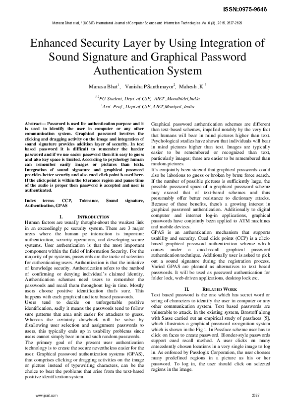 (PDF) Enhanced Security Layer by Using Integration of Sound Signature and Graphical Password ...