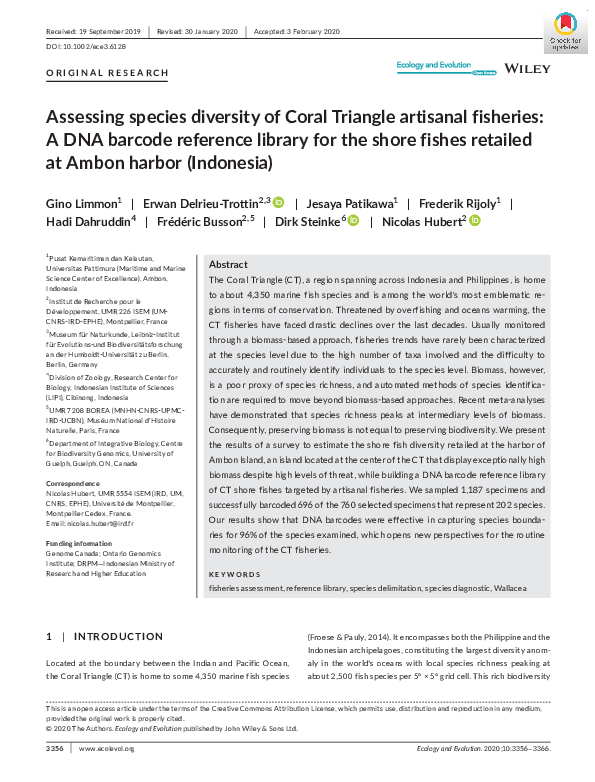 (PDF) Assessing species diversity of Coral Triangle artisanal fisheries ...