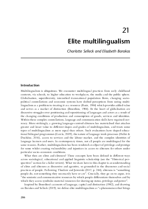 (PDF) Elite multilingualism