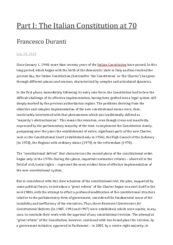 (PDF) The Italian Constitution at 70