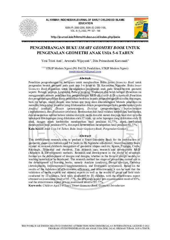 (PDF) Pengembangan Buku Smart Geomtry Book Untuk Pengenalan Geometri ...
