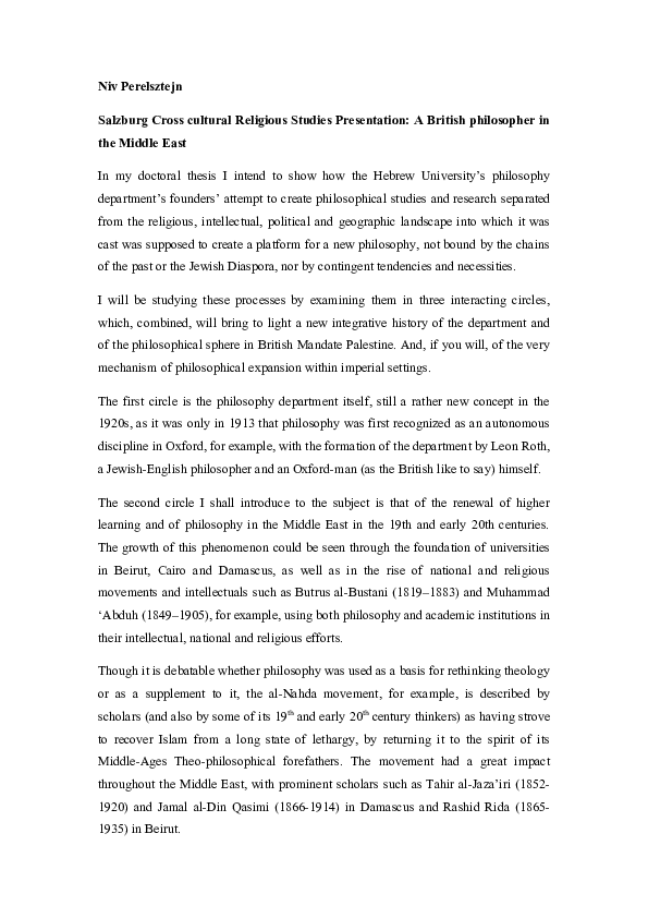 (DOC) A British philosopher in the Middle East