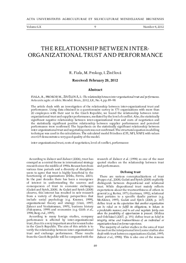 (PDF) The relationship between inter-organizational trust and ...