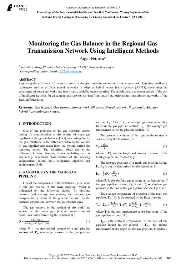 (PDF) Monitoring the Gas Balance in the Regional Gas Transmission ...
