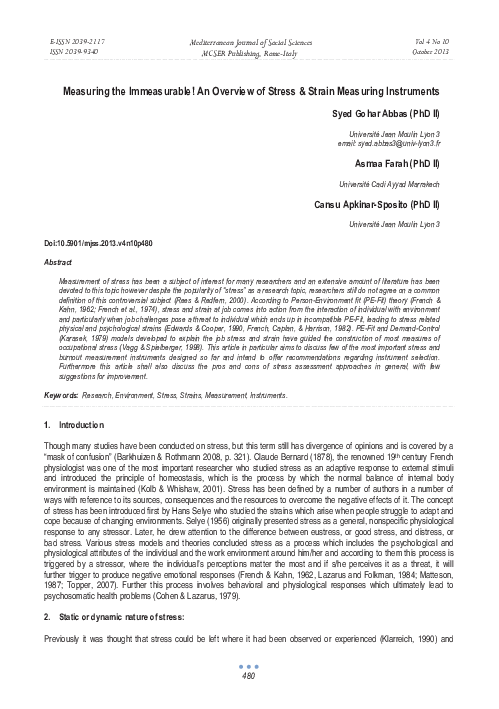 (PDF) Measuring the Immeasurable! An Overview of Stress & Strain ...