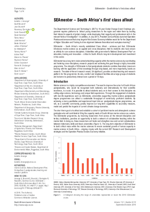 (PDF) SEAmester – South Africa’s first class afloat | Rosemary ...