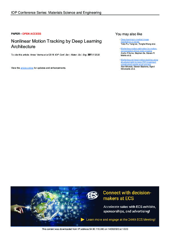 (PDF) Nonlinear Motion Tracking by Deep Learning Architecture