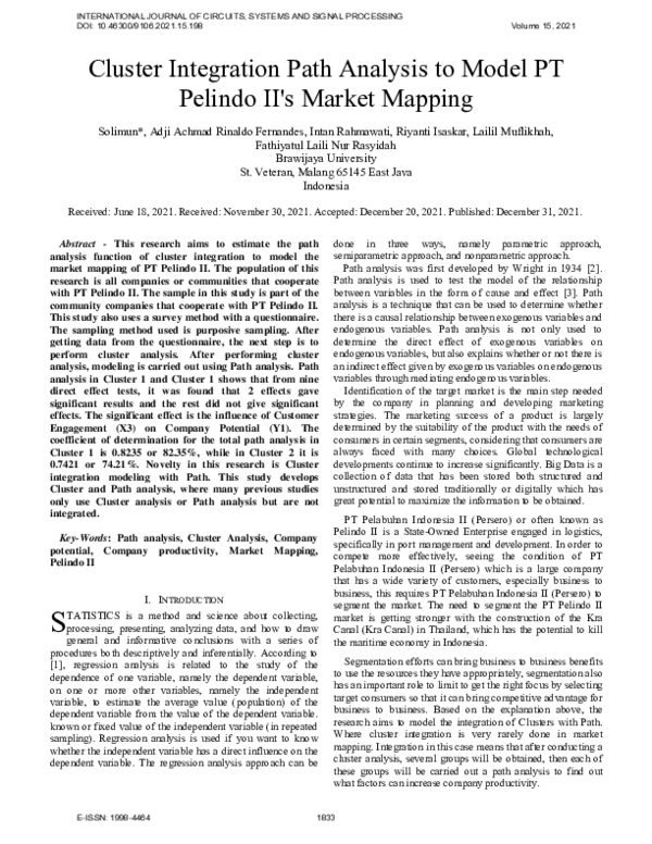 (PDF) Cluster Integration Path Analysis to Model PT Pelindo II's Market ...