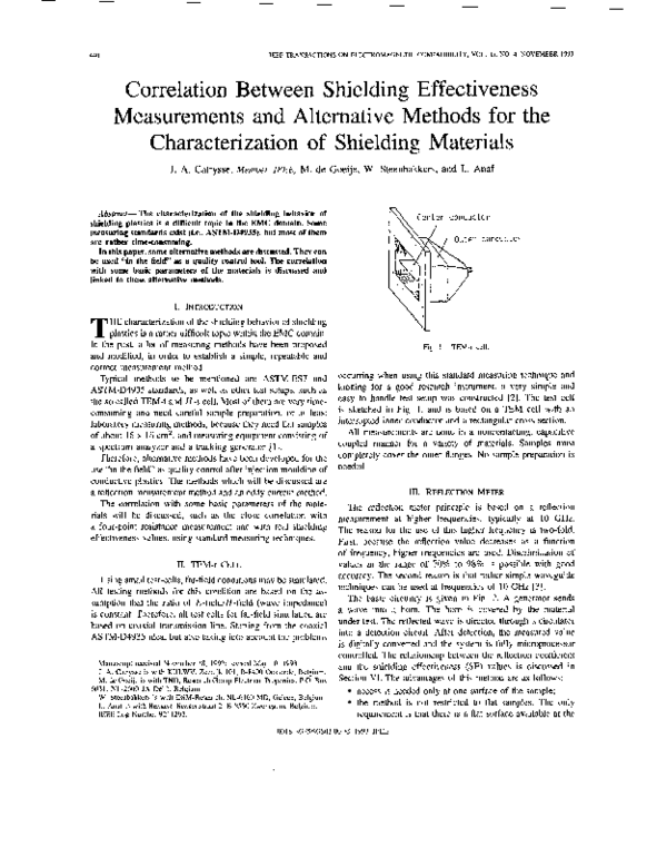 (PDF) Correlation between shielding effectiveness measurements and ...