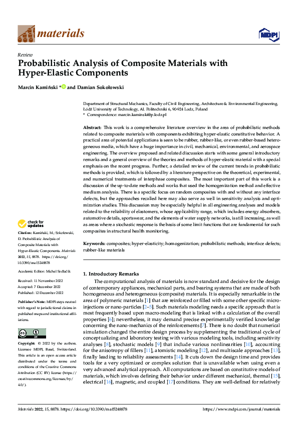 (PDF) Probabilistic Analysis of Composite Materials with Hyper-Elastic ...