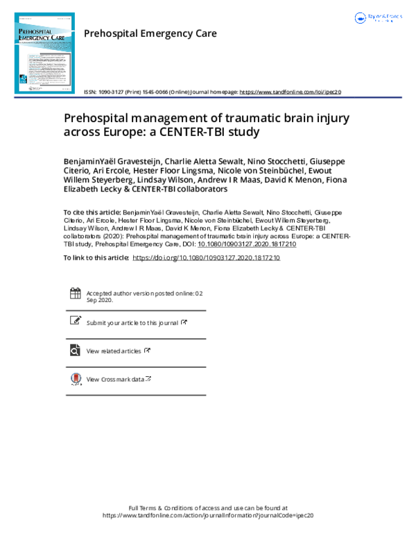 (PDF) Prehospital Emergency Care