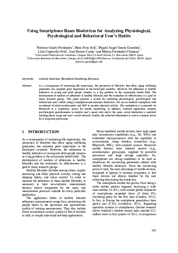 (PDF) Using Smartphone Bases Biodevices for Analyzing Physiological ... (PDF) Using Smartphone Bases Biodevices for Analyzing Physiological ...